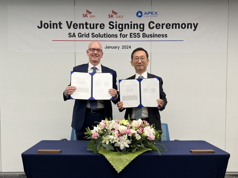 SK디앤디·SK가스, 미국 ESS시장 공략 추진…에이펙스와 맞손